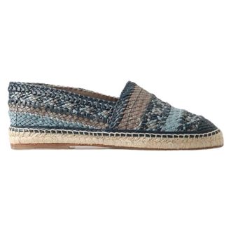 Dolce & Gabbana Blau Graue Leder Buffalo Espadrille Schuhe - - Shoes - Damen - Mehrfarbig - 42 EU