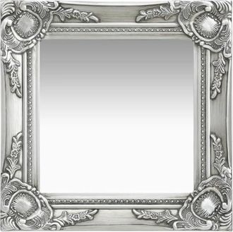 vidaXL Miroir Mural Style Baroque Miroir Suspendu D&eacute;coratif Miroir de Garde-Robe Dressing Chambre &agrave; Coucher Maison Int&eacute;rieur 40x40 cm Argent&eacute;