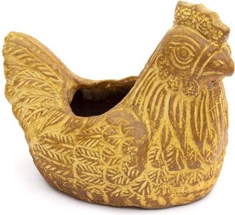 Mitienda Blumentopf aus Ton Huhn, Pflanztopf Huhnform, Huhndeko Gartendeko, Geschenkidee