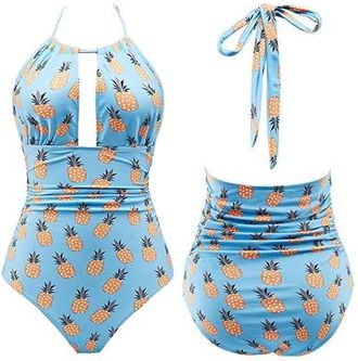 Generic Maillots de bain dos nu pour femme | Maillot de bain dos nu pour femme | Maillot de bain push-up extensible taille haute et dos nu pour un ajustement 