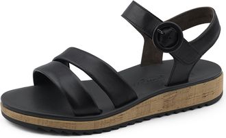 Paul Green Damen, Frauen Sandaletten,Sommersandalen,bequem,flach,Sommerschuhe,Freizeitschuhe,offene Schuhe,Strandschuhe,Schwarz (JA),37.5 EU / 4.5 UK