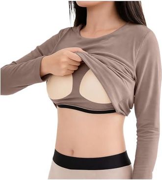 Generic sous Pull Femme Haut Thermique Femme sous Pull Thermique Femme Doux Glamour Pull Col Roul&eacute; en Polaire Ultra Douillet Top Tricot&eacute; Id&eacute;al pour Superposit
