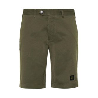 RefrigiWear Homme, Shorts, Vert, Taille: W33 Shorts Bermuda &Eacute;l&eacute;gants Beige avec Patch Logo