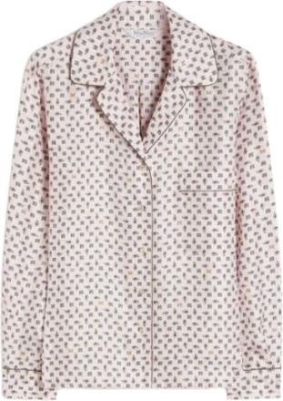 Max Mara Femme, Blouses et Chemises, Rose, Taille: 36 FR Chemise en soie imprim&eacute;e semi-ajust&eacute;e