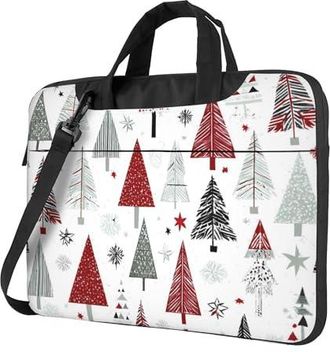 Generic Sac pour ordinateur portable de 15,6, motif sapin de No&euml;l et flocon de neige, housse de protection antichoc pour ordinateur portable de 15,6, mallette
