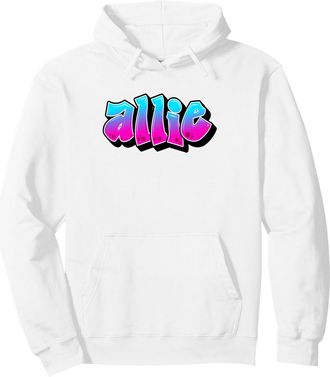 BDAZ Allie Graffiti Personalisierter Name Blau Rosa Frauen M&auml;dchen Pullover Hoodie