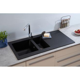 Respekta Mineralite Einbausp&uuml;le 1,5 Becken Denver 100 x 50 cm Sp&uuml;le Sp&uuml;lbecken