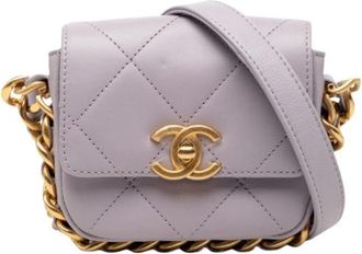 Chanel Sac bandouli&egrave;re mini matelass&eacute; Pre-owned - Femme - Pre-owned - Violet - Taille: ONE Size