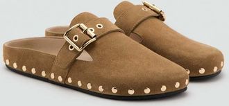 Mango Chaussures cuir clout&eacute;es sable - Femme - 36 - MANGO