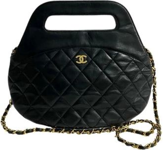 Chanel Pre-owned Sac Matelass&eacute; en cuir dagneau 2way - Femme - Pre-owned - Noir - Taille: ONE Size