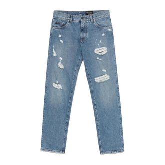 Dolce & Gabbana Klassische Baumwolljeans mit Etikett - - Jeans - Herren - Blau - XL