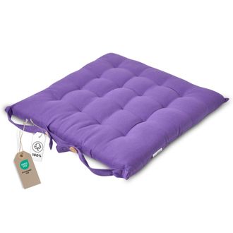 Homescapes Stuhlkissen 40x40 cm lila - Sitzkissen Outdoor/Indoor mit Baumwollbezug, Sitzpolster waschbar und Oeko-TEX-Zertifiziert f&uuml;r Esszimmer-, K&uuml;chen- & Gart