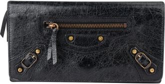 Balenciaga Portemonnaie - Balenciaga Black Leather City Wallet - Gr. unisize - in Schwarz - f&uuml;r Damen