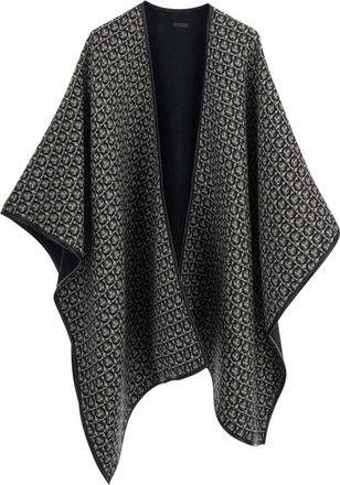 Ferragamo Femme, Vestes, Noir, Taille: ONE Size Gancini Cape