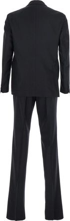 Tagliatore Mens Black Single-Breasted Wool Suit Virgin Suits