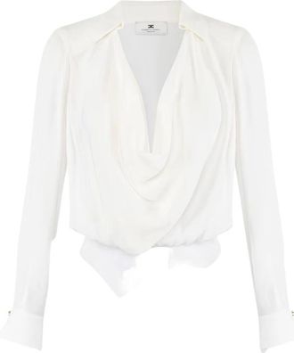 Elisabetta Franchi Femme, Blouses et Chemises, Blanc, Taille: 40 FR Blouses