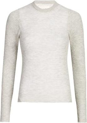 Saison 1865 runder Wollkragenpullover - grau