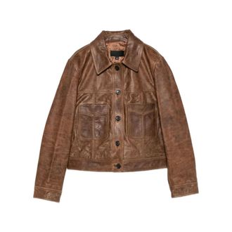 Nili Lotan Femme, Vestes, Brun, Taille: 38 FR Susannah Leather Jacket