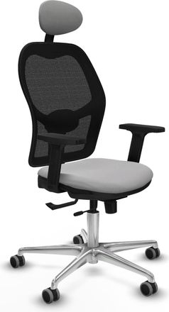 Piqueras y Crespo B&uuml;rostuhl mit 2D-Armlehnen, h&ouml;henverstellbarer Lendenwirbelst&uuml;tze und festem Kopfteil, ausgestattet mit Syncro/Traslack und eingespritztem Schaum. Sch