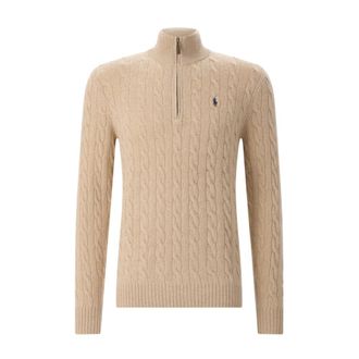 Polo Ralph Lauren Zopfstrick-Rollkragenpullover mit Rei&szlig;verschluss - - Knitwear - Herren - Beige - S