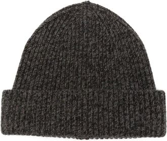 Agnona bonnet à détail côtelé - Gris