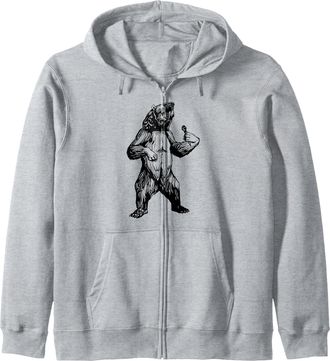 Seembo B&auml;r singend Karaoke Lustig Tier S&auml;nger Rock Musiker Kapuzenjacke