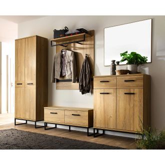 Red Living home24 Garderobenschrank 66 x 196 x 38cm Braun