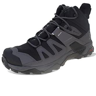 Salomon Homme Mens X Ultra 4 Mid Gore-tex Hiking Boots for Men Chaussure de randonn&eacute;e, Black/Magnet/Pearl Blue, 42 2/3 EU