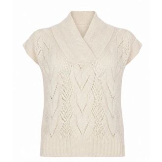 D.exterior V-neck Jumper - - Knitwear - Damen - Wei&szlig; - M