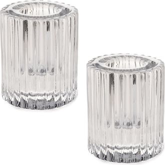 dio Only for You 2er Set Stabkerzenhalter Glas | Kerzenhalter Kerzenst&auml;nder Tischdeko | 6x4,5 cm