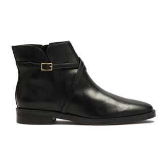 Kazar Flache Stiefel mit &uuml;berkreuzten Riemen - - Shoes - Damen - Schwarzk - 35 EU