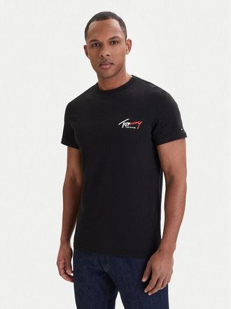 Tommy Jeans T-Shirt DM0DM22538 Schwarz Slim Fit
