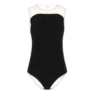 Courr&egrave;ges Illusion Sunshield Bodysuit - - Tops - Damen - Schwarzk - L