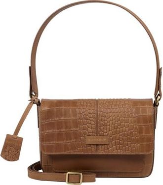 Burkely Cool Colbie Sac Satchel - Cognac - Sac Cartable Classique en Cuir pour Femme - Texture Croco avec Sangle R&eacute;glable et Finitions en Laiton