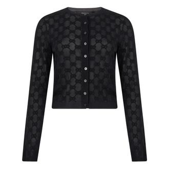 Gucci Feiner Cr&ecirc;pe-Viskose-Strickjacke - - Knitwear - Damen - Schwarzk - M