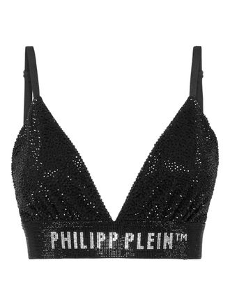 Philipp Plein Triangel-BH mit Strass - Schwarz