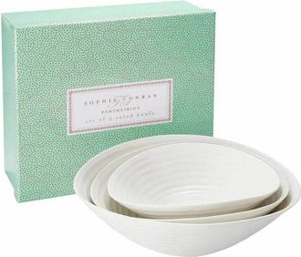 Portmeirion Home & Gifts Heals Sophie Conran Salatsch&uuml;ssel 3er-Set (Wei&szlig;, 11 x 33 x 11 cm)