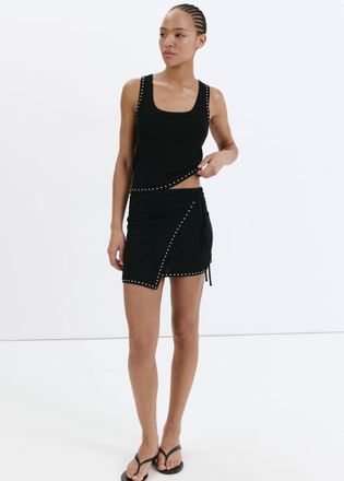 Mango Tr&auml;gertop mit Nieten-Details schwarz - Damen - XS - MANGO