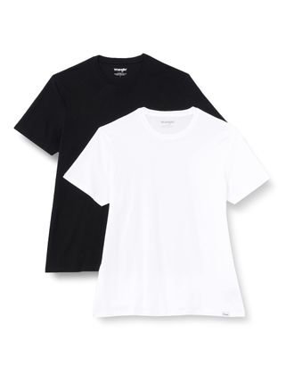 Wrangler Herren 2 Pack Tee Shirt, Schwarz, XXL Große Größen