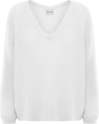 Americandreams Americandreams, Femme, Pulls, Blanc, Taille: 38 FR Silja V Neck Knit