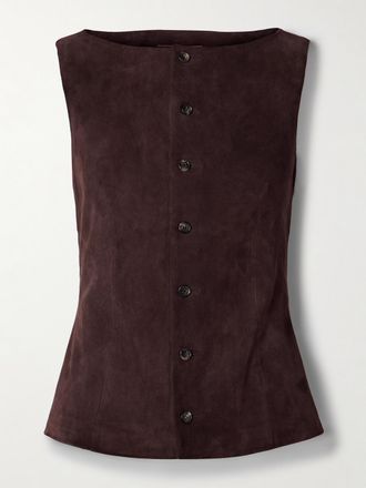 Stouls Veste Sans Manches En Daim - Marron