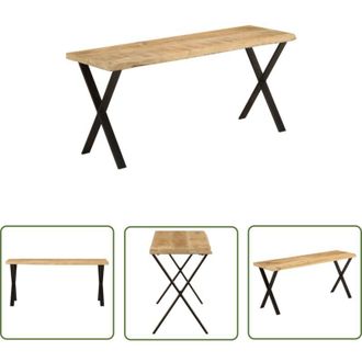 vidaXL The Living Store - Bank Baumkante 105 cm Massivholz Mango - Mangoholz Bank - Esszimmerbank - Wohnzimmersitzgelegenheit - Flurbank - Industrieller Stil