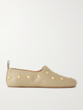 Chlo&eacute; Rita Ballerinas Aus Leder Mit Verzierungen - Creme