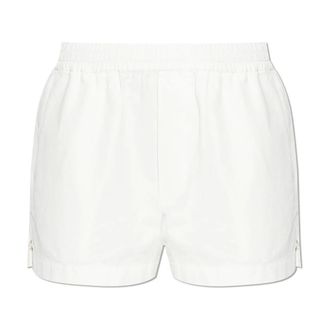 Dsquared2 Femme, Shorts, Blanc, Taille: 36 FR Shorts en Lin avec Logo Brod&eacute;