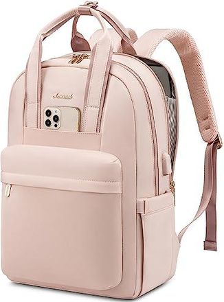 Lovevook Sac &agrave; dos pour femme - Grand sac &agrave; dos &eacute;tanche - Avec compartiment pour ordinateur portable - Pour l&eacute;cole, luniversit&eacute;, les voyages, le travail, Rose,