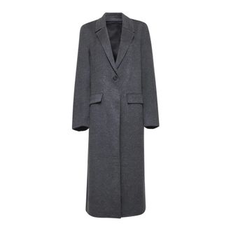 Toteme Grauer Wollmantel Einreihig Reverskragen - - Coats - Damen - Grau - S