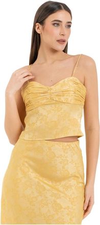 Kocca Femme, Tops, Jaune, Taille: 36 FR Fitted Jacquard Floral Top