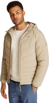 Tommy Hilfiger Herren Steppjacke Mix Quilt mit Kapuze, Beige (Sandalwood), 3XL