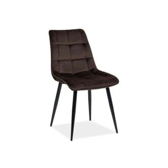 AC-Déco Ac-deco - Chaise chic en velours matelassé - Marron chocolat - h 88 cm - Livraison gratuite