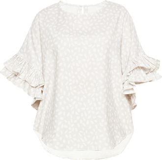 Usha Bluse Frauen braun wei&szlig;